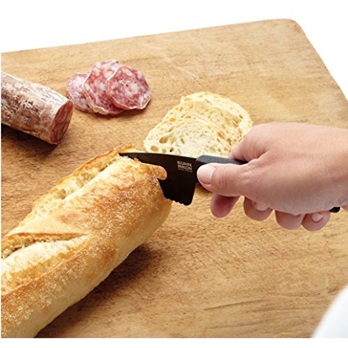 Kuhn Rikon COLORI+ Non-Stick Cheese Knife Set with Safety Sheaths, Set of 3, Black