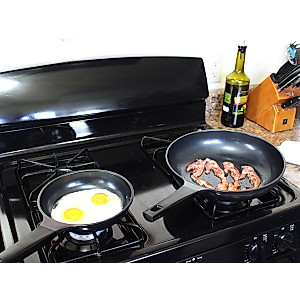Evaco/Cast 2-PIECE SET CERAMIC, 8"" FRYING PAN + 12"" FRYING PAN, Black, ES2030