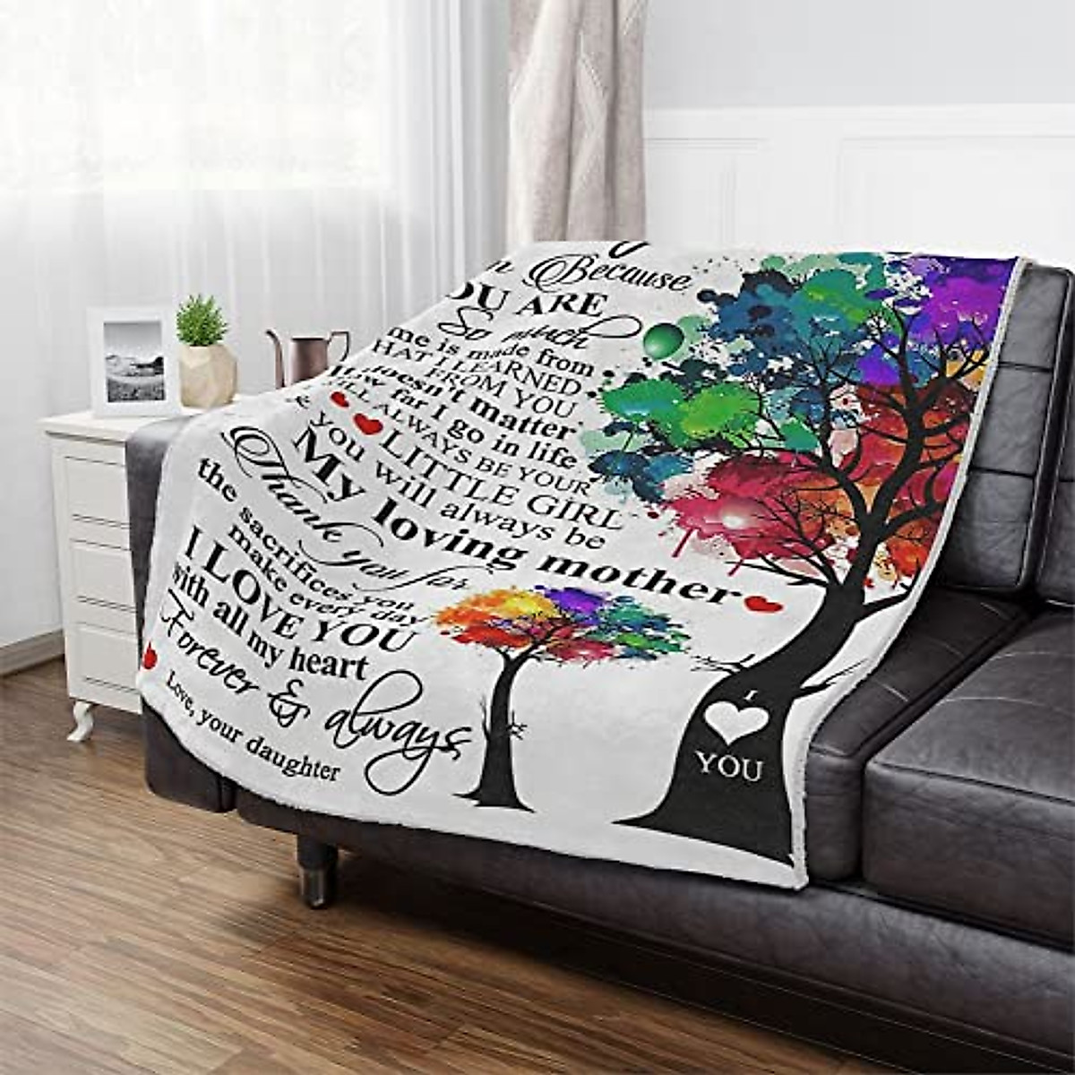 Soft Fleece Mother Blanket for Mom, from Daughter, Warm Throw Blanket, Birthday Gifts for Mom 50" x 60"