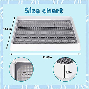 FHTONGE Guinea Pig Litter Box for Cage, Guinea Pig Litter Pan with Grid, Rectangular Guinea Pig Potty Trainer Tray Pet Toilet for Guinea Pig Rat Chinchilla Hedgehog Hamster Ferret Rabbit