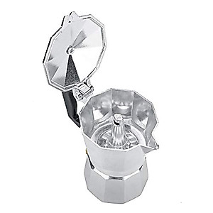 Mocha Pot, Aluminum Classic Espresso Coffee Maker Stove Moka Pot Home Office Use 100ML 2-Cups