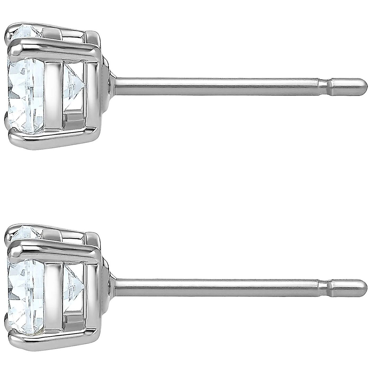 Swarovski Stilla Attract Stud Pierced Earrings, Clear Round-Cut Stones in a Rhodium-Finished Setting, Part of the Swarovski Stilla Attract Collection