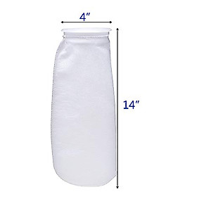 ALEGI Aquarium Filter Socks 4 inch by 14 Inch Long, 200 Micron - 4 Inch Ring Aquarium Felt Filter Bags - 10Pack