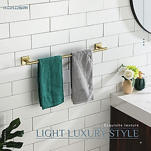 KOKOSIRI Towel Bar Bathroom Towel Holder for Bath Kitchen Cabinet Towel Rails 20 Inch Brushed Gold Stainless Steel B4005BG-L20