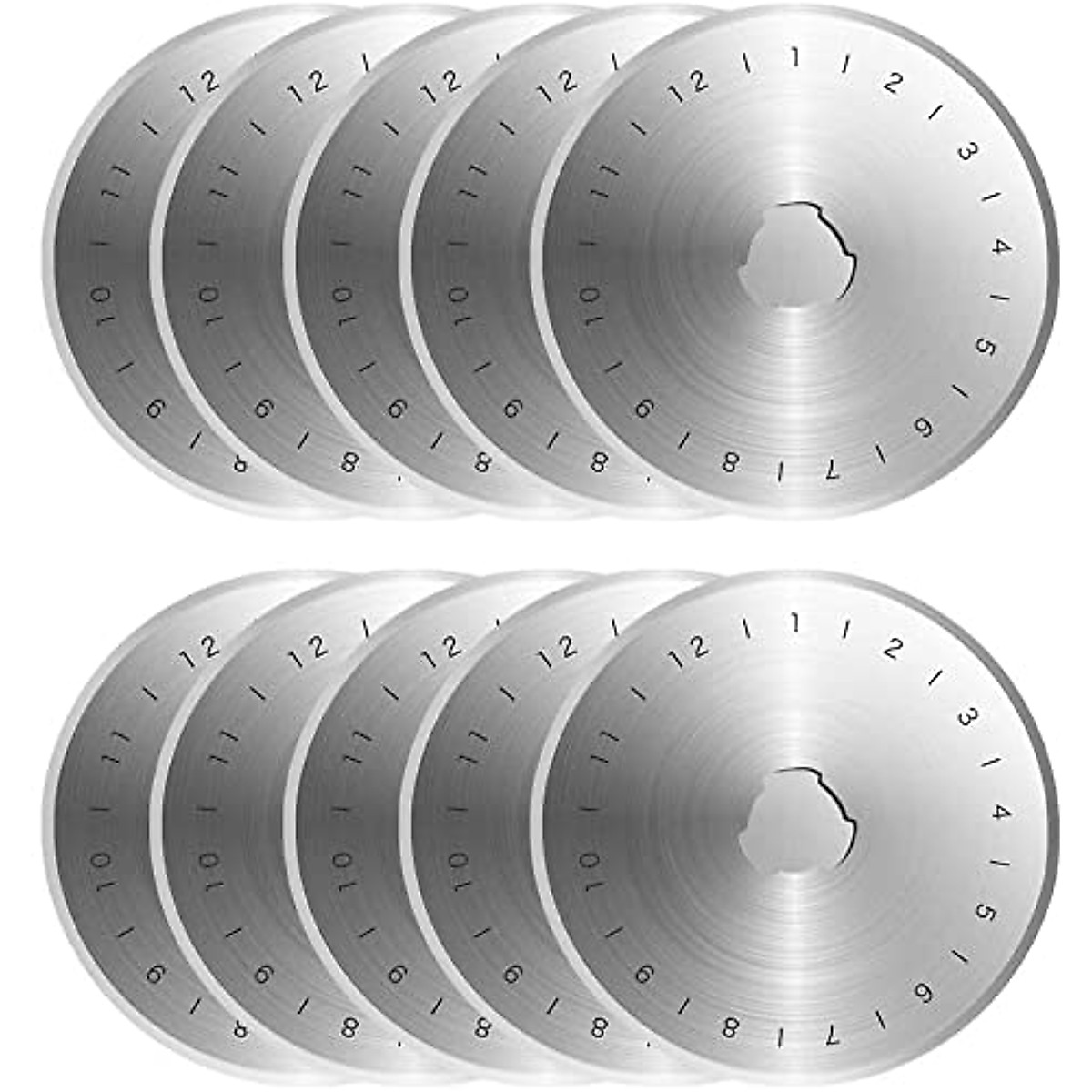 Kingsource SKS-7 Titanium Coated 10 Packs 28mm Pack Rotary Cutter Blades Replacement for Fits Olfa, Fiskar, Martelli, Truecut Cutter Patchwork Tool, Perfect for Cuts Fabric, Sewing, Leather and Paper