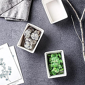 Sizikato 2pcs Pure White Porcelain Sugar Packet Holder Tea Bag Bowl, 5 Oz