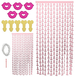 Bachelorette Party Foil Curtain,Bachelorette Party Decorations,Bachelorette Party Background,39.37x78.74inch Fringe Curtain Party Supplies,Banner,Great for Theme Party Bridal Shower(Rose Gold)
