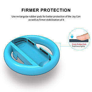 GH Switch Steering Wheel for Mario Kart 8 Deluxe and Booster Course Pass (DLC), Racing Wheel Accessories Compatible with Nintendo Switch/Switch OLED Joy Con Controller (Red and Blue)