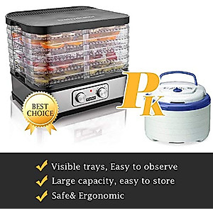 8-Tray Food Dehydrator Machine - BPA-Free Drying System with Nesting Tray for Home Kitchen - Perfect for Preserving Beef Jerky, Wild Food, and Fruit & Vegetables (Button Control)