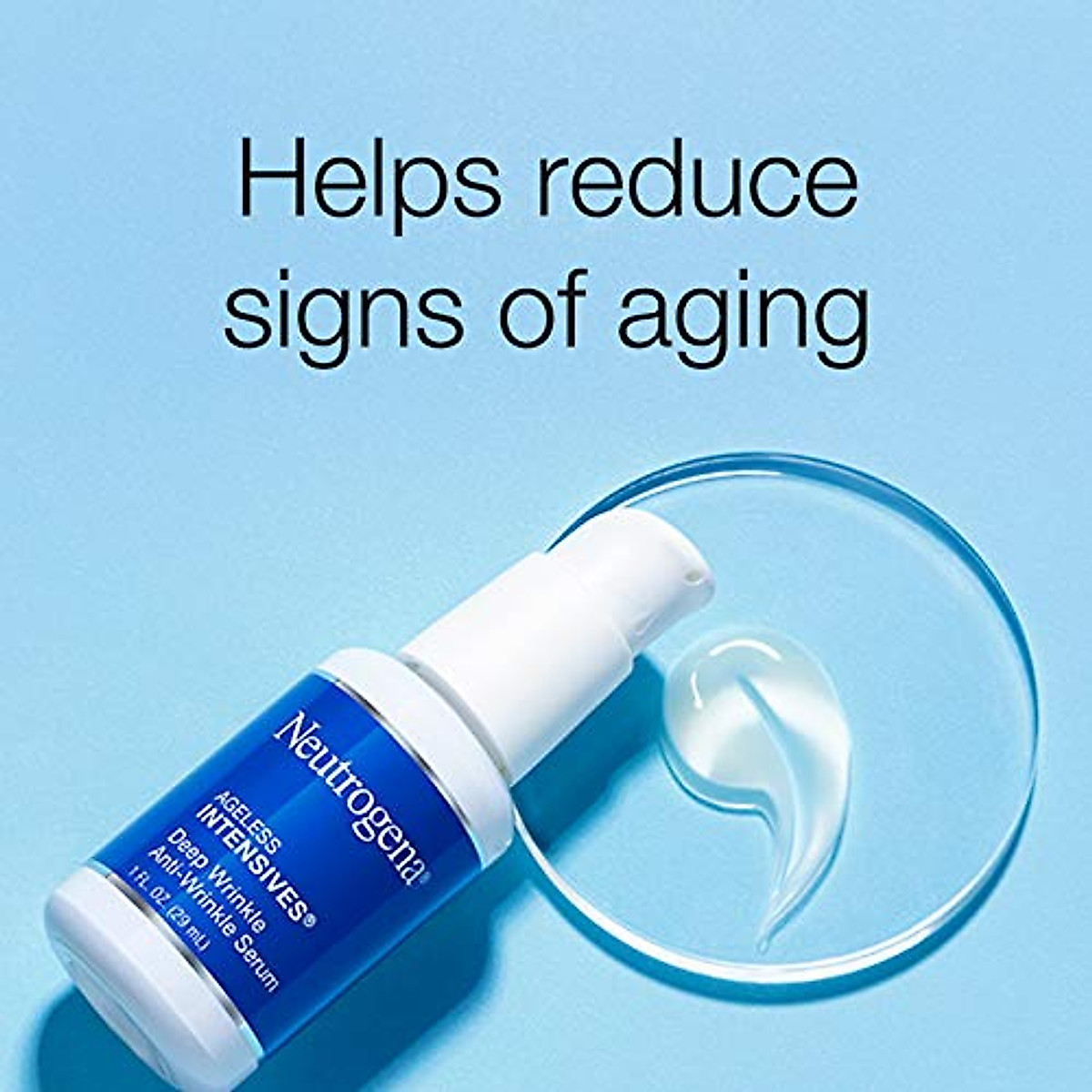 Neutrogena Ageless Intensives Anti-Wrinkle Retinol Serum, Deep Wrinkle Daily Serum with Retinol SA, Vitamin E, and Vitamin A, Anti-Wrinkle Serum Treatment, 1 fl. oz
