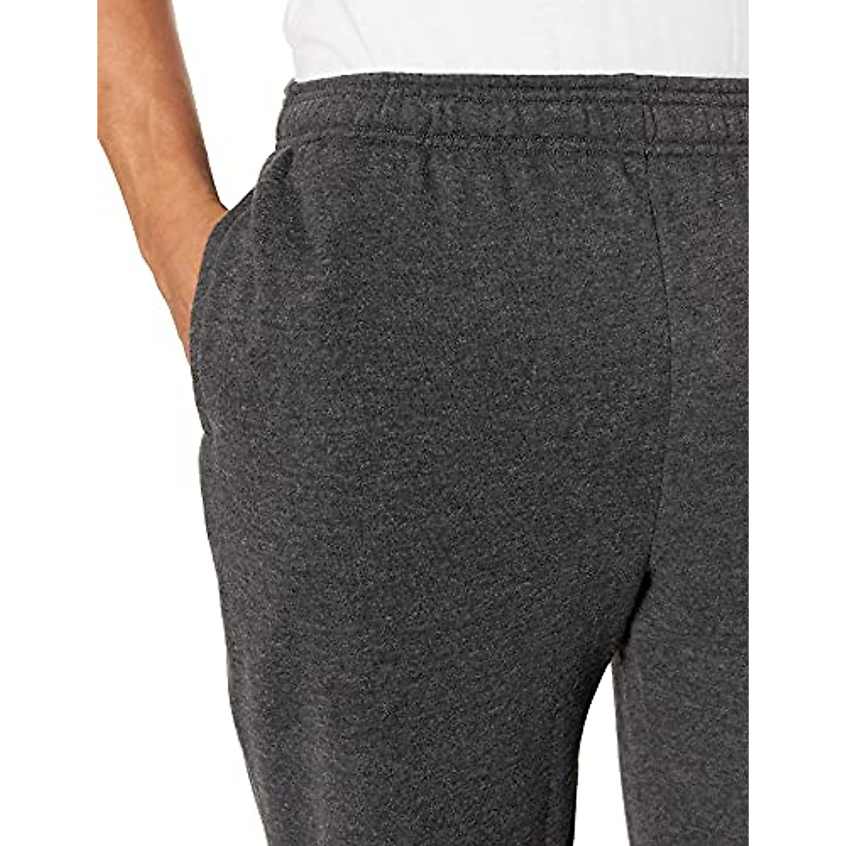 Amazon Essentials Men's Fleece Open Bottom Sweatpant (Available in Big & Tall), Charcoal Heather, Large
