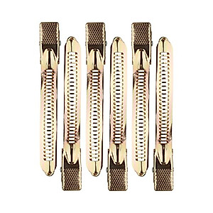 Kitsch XL Alligator Hair Clips for Styling & Sectioning - Alluminum Duck Billed Hair Clips for Long Hair | Hair Styling Clips | Roller Clips for Short Hair | 6 pc (Gold)
