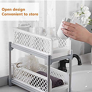 Hyuduo Bathroom Basket, Provides Ample Space Bathroom Storage Rack Storage Cabinet Organizer for Kitchen Bathroom Office Bedroom Garage,Rack