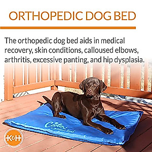 K&H Pet Products Coolin' Comfort Bed Orthopedic Dog Cooling Mat Blue Large 32 X 44 Inches