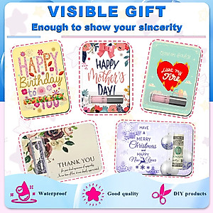 60 Pcs Lip Balm Pouches Plastic Money HolderClear Lipstick Holder Clear Plastic Domes for Gift Card DIY Crafts with Double Side Tape