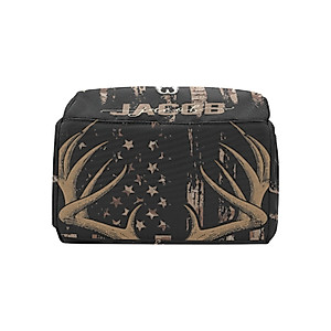 FELIZSTORE Custom Diaper Bag Backpack - Camo Flag Deer Brown Baby Girl Diaper Bag Backpack for Dad Boy Men with Name