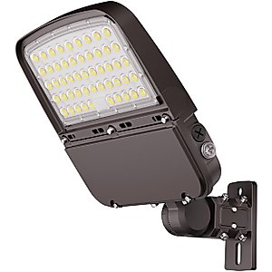 CINOTON 150W/100W/75W LED Parking Lot Light Outdoor 22500LM, 100-277V Dusk to Dawn IP65 Waterproof Commercial Street Light with Arm & Slipfitter Mount for Warehouse, 5000K Daylight ETL Listed 1 Pack