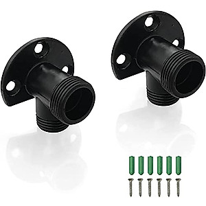 Aolemi Matte Black Installation Kit for Exposed Wall Mount Bathroom Faucet Outdoor Shower System Thermostatic Bar Mixer Valve Convert in-Wall to Surface Mount NPT 1/2 Male by G 3/4 Male Brass