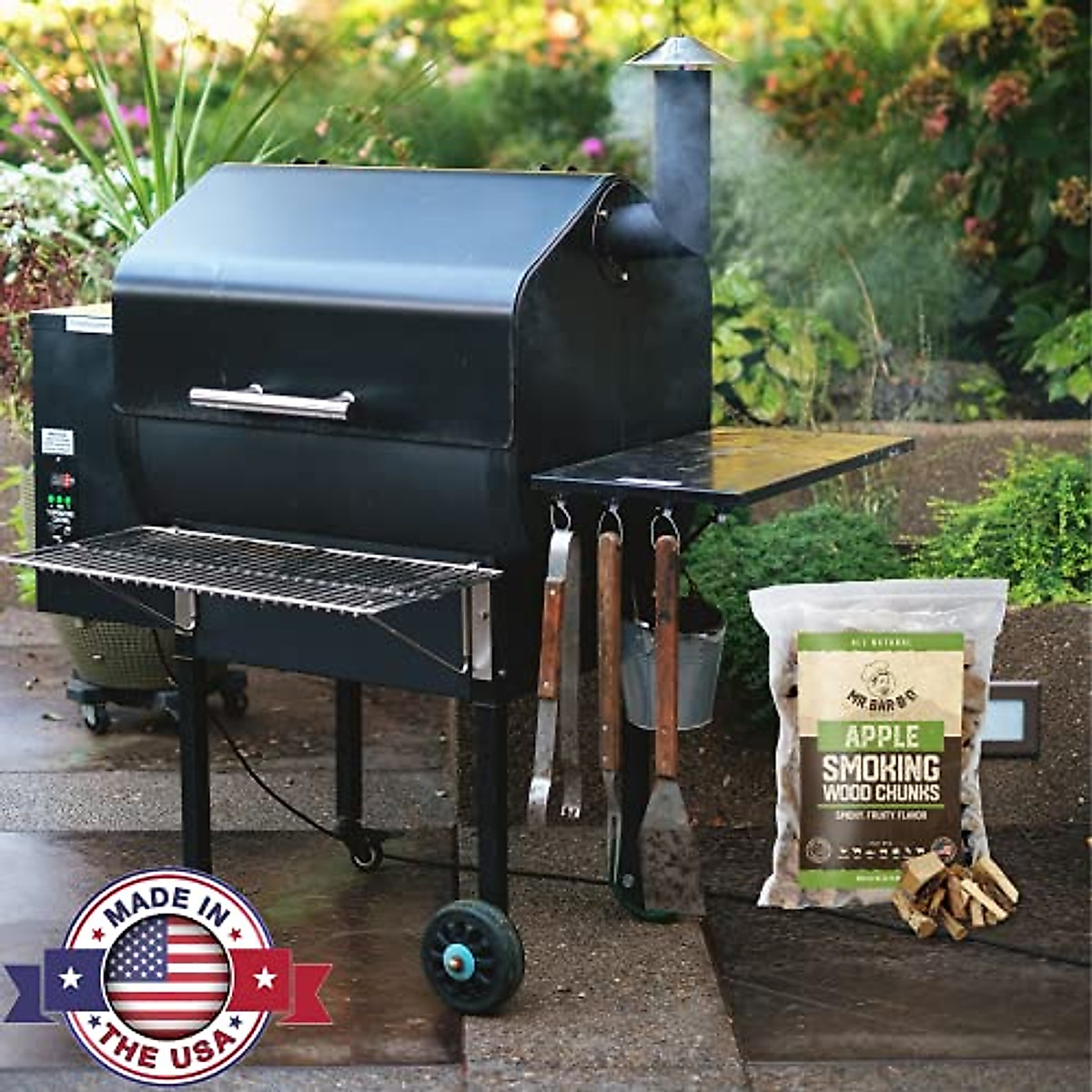Mr. Bar-B-Q Apple Smoking Wood Chunks | All-Natural BBQ Wood Chunks | Delicious Smokey Fruity Flavor | 3.5 Pound Bag of Wood Chunks