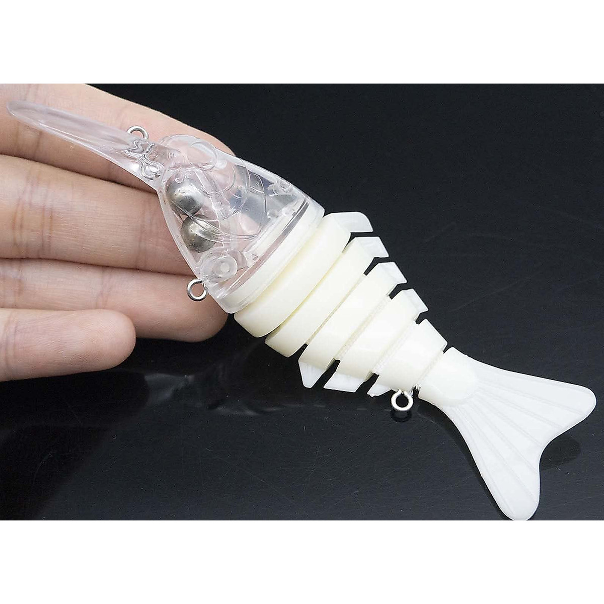 5PCS Unpainted Lure Blanks 14.98g 12cm 7 Jointed Fishing Lure with Free 5mm Eye Crankbait Simulation Blank Body Clear Hard Baits Trout Salmon Minnow Lure Popper Lures Topwater Freshwater JXS4