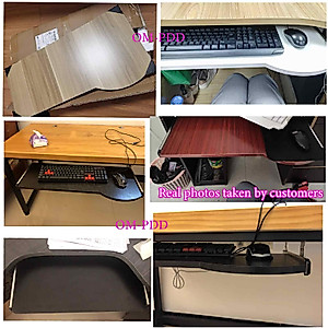 OM-PDD Keyboard Pull Out Tray Under Desk, Under Desk Tray Slide Out, Ergonomic Keyboard Tray, Teak Color/White/Light Walnu/Black/White Maple, L 60/70cm, W26cm