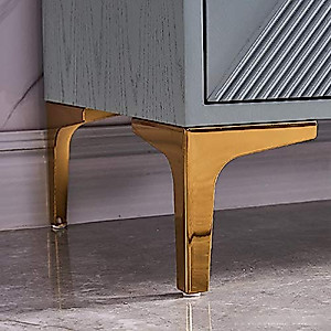 WANLIAN 4 Inch Furniture Legs, Metal Furniture Legs for Cabinet Sofa TV Stand Bookcase 4Pcs (Gold)