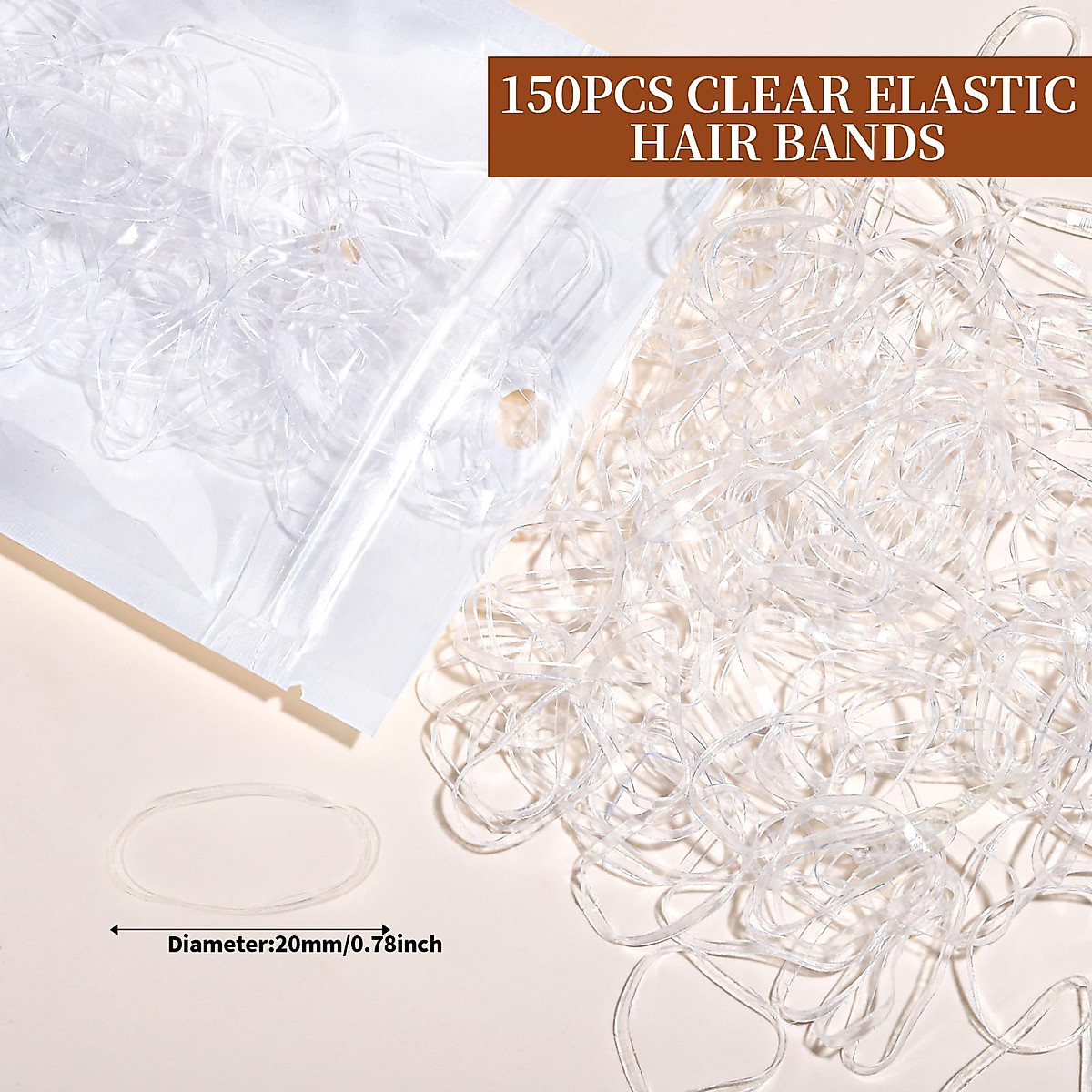 Teenitor Hair Ties,120pcs Thick Seamless Ponytail Holders, Hair Elastics & Ties for Women Thick Curly Hair