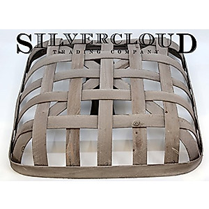 Tobacco Basket, Farmhouse Decor, Sml 17" Square - Silvercloud Trading Co.