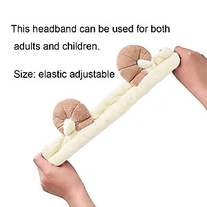 HUIANER Cute Animal Ears Headbands with Fluffy Ball Soft Coral Fleece Elastic Hair Band For Women Washing Face Makeup Cosmetic, Pack of 3