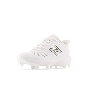 New Balance Women's Fresh Foam Velo V3 Molded Softball Shoe, White/White, 9