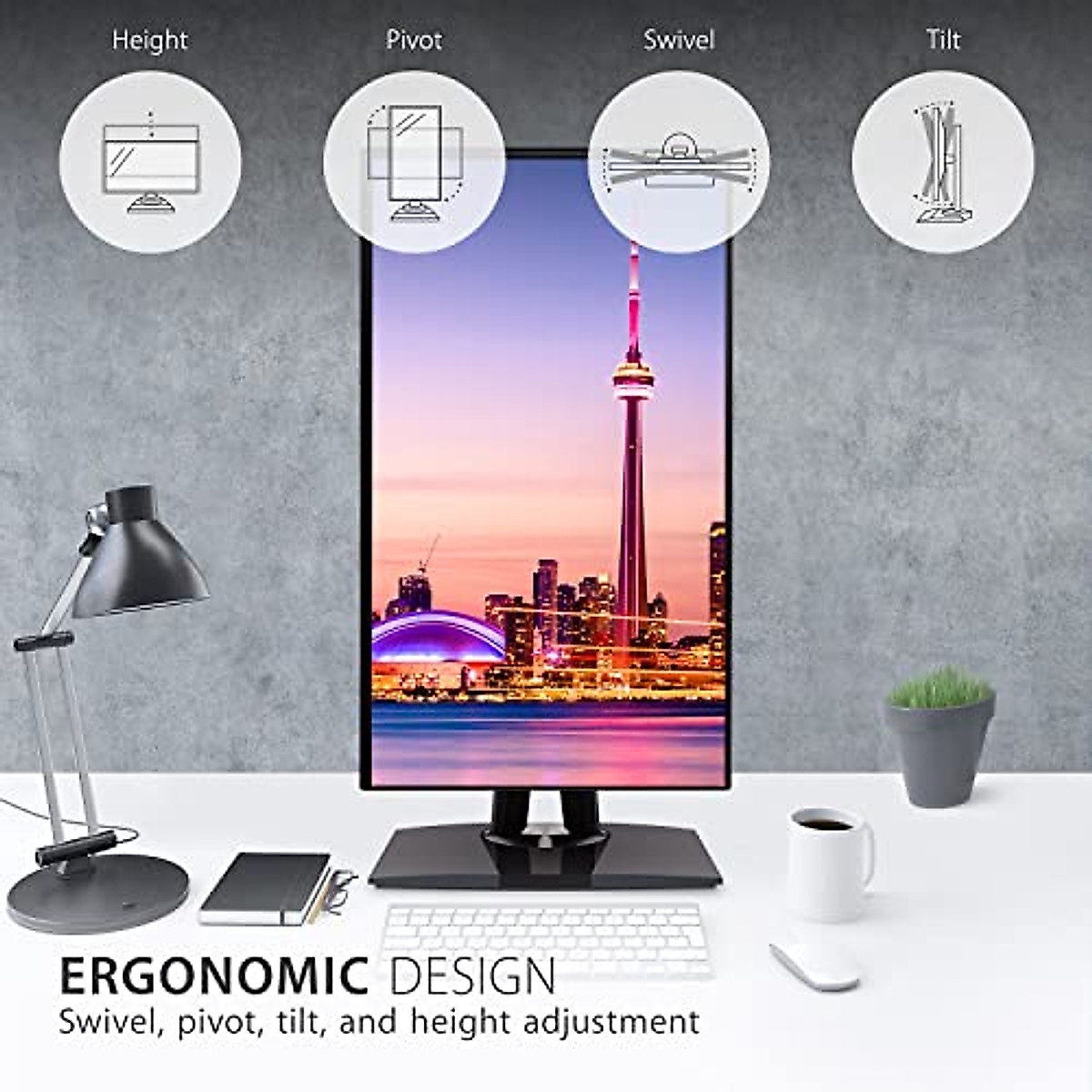 ViewSonic VP2468 24-Inch Premium IPS 1080p Monitor with Advanced Ergonomics, ColorPro 100% sRGB Rec 709, 14-bit 3D LUT, Eye Care, HDMI, USB, DP Daisy Chain for Home and Office