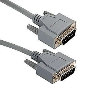 Amphenol CS-DSDMDB15MM-005 15-Pin DB15 Deluxe D-Sub Cable, Shielded, Male/Male, 5', Gray