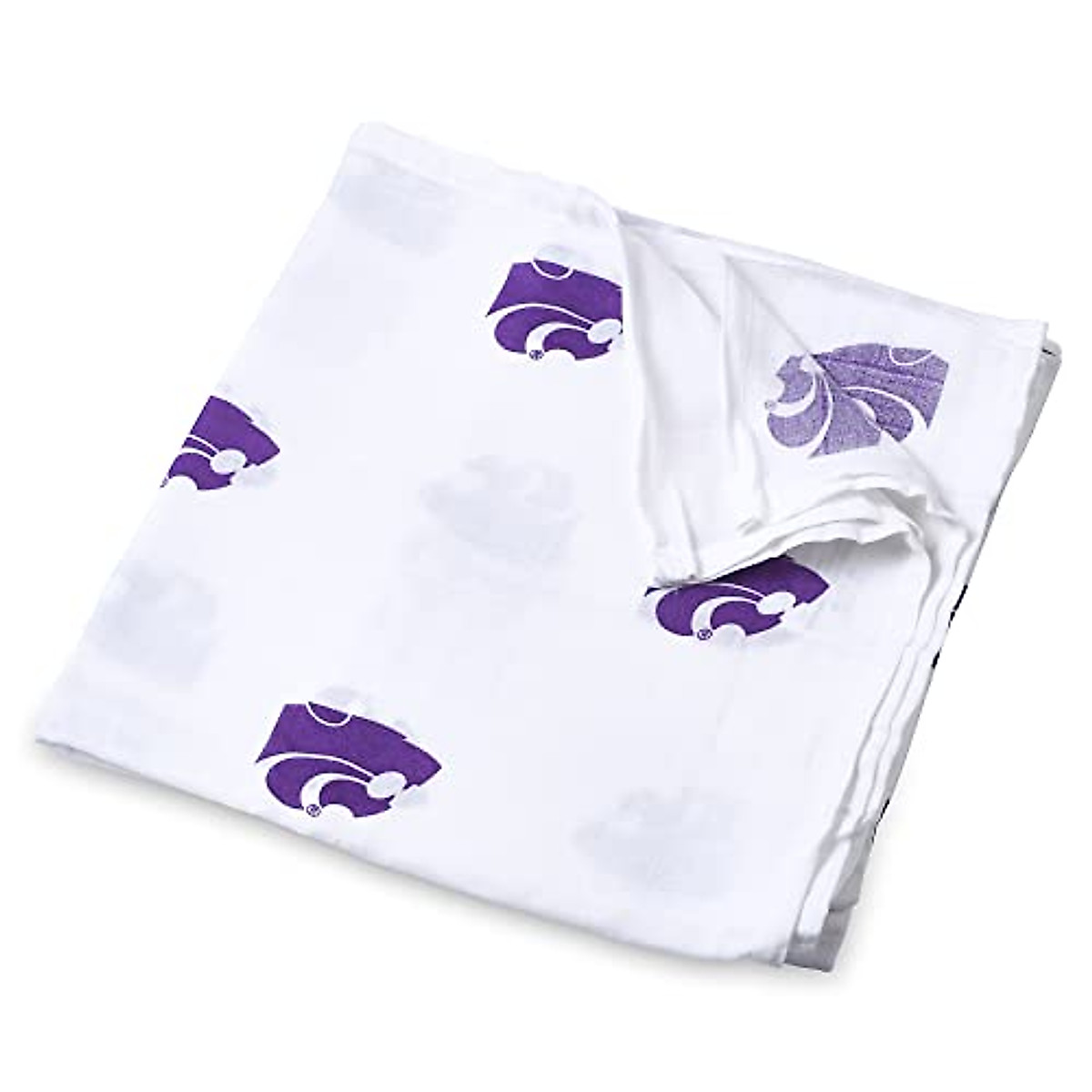 Three Little Anchors Kansas State University Muslin Swaddle Blanket 47x47in