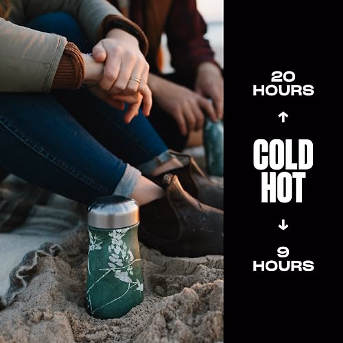 S'well Stainless Steel Traveler, 12oz, Green Foliage, Triple Layered Vacuum Insulated Containers Keeps Drinks Cold for 20 Hours and Hot for 9, BPA Free, Easy Carrying On the Go