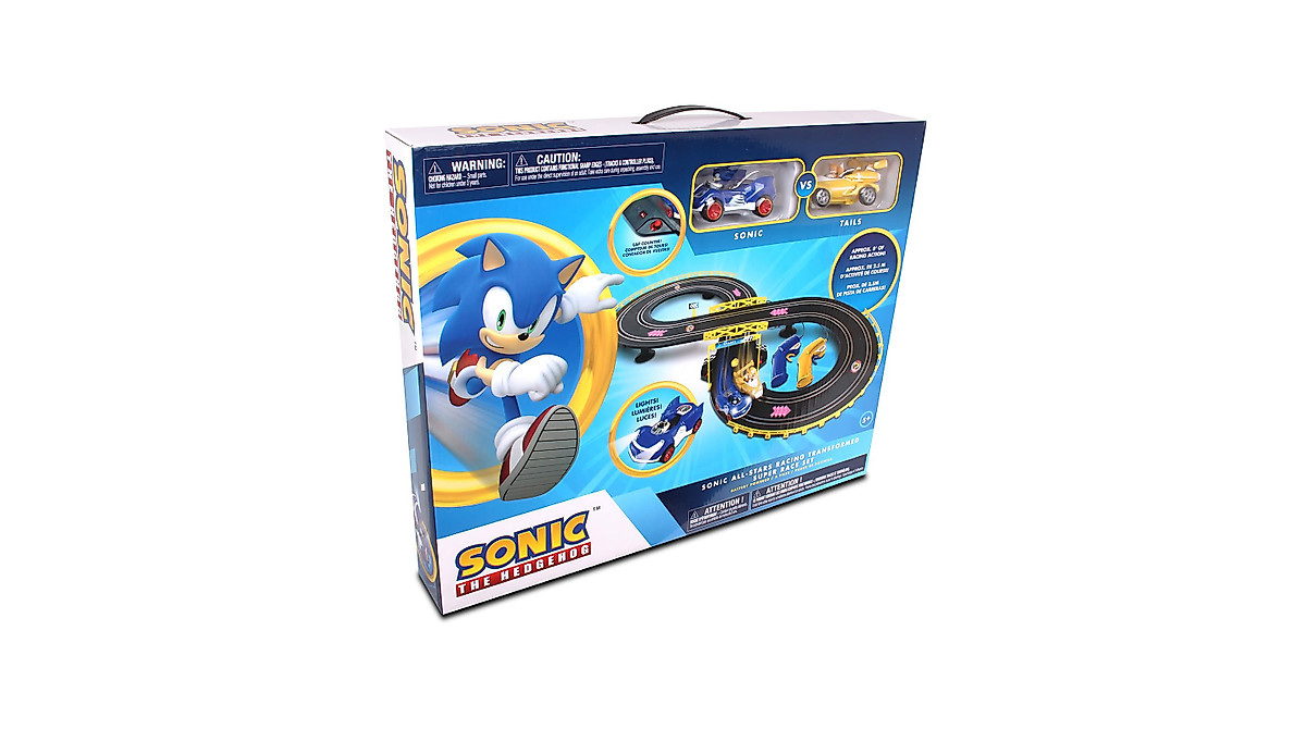 NKOK Sonic & Tails RC Slot Car Set - Race on Figure-8 Track