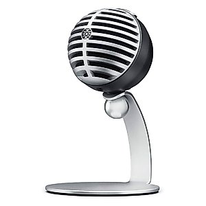 Shure MV5 Digital Condenser Microphone with Cardioid - Plug-and-play with iOS, Mac, PC, Onscreen Control w/ ShurePlus MOTIV Audio App, Includes USB and Lightning Cables (1m each) - Gray w/ Black Foam
