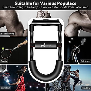Wrist Strengthener, Sportneer Forearm Exerciser with Adjustable Tension for Improving Strength - Hand Developer Arm Grip Workout Strength Trainer Home Gym Workout Equipment for Starter and Pro Black
