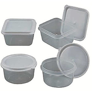 Mini Storage Containers with Lids, Sure Fresh, Plastic, Reusable, Round and Rectangular 20-pc Set