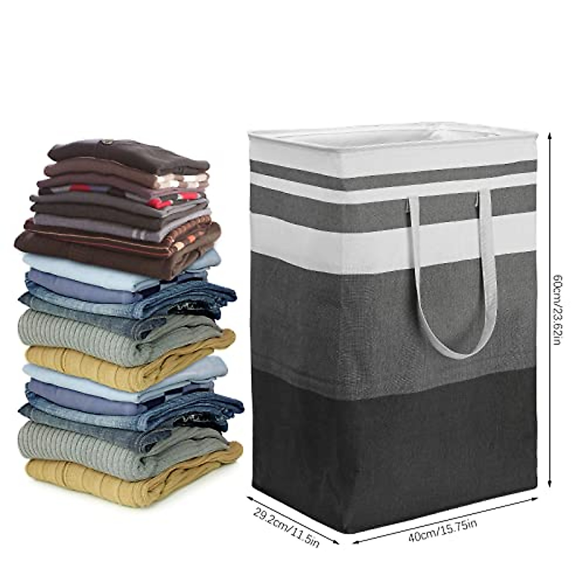 Firlar 2PCS Laundry Basket,15.7×11.5inch Folding Laundry Hamper,Dirty Clothes Organizer,Large Capacity Dirty Laundry Hamper,Laundry Hamper with Lid,Portable Dirty Clothes Basket for Clothes Storage