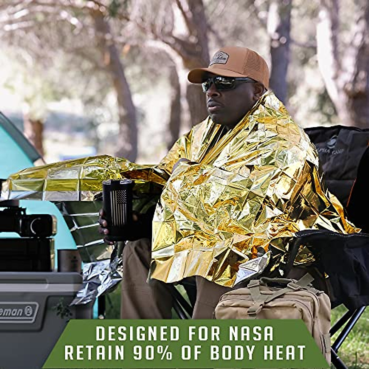 EVERLIT Survival Emergency Mylar Thermal Blanket, Foil Space Blanket Designed for NASA, Body Warmer Blanket for Outdoor, First Aid, Camping Gear, Hiking Travel (Silver, 4 Pack)