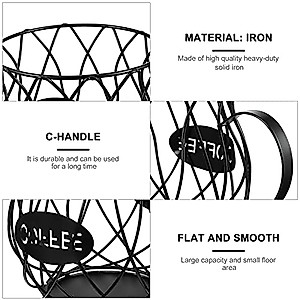 Cabilock Iron Coffee Pod Holder K Cup Holder Organizer Mug Kpod Container Cup Keeper Coffee Mug Fruit Storage Basket