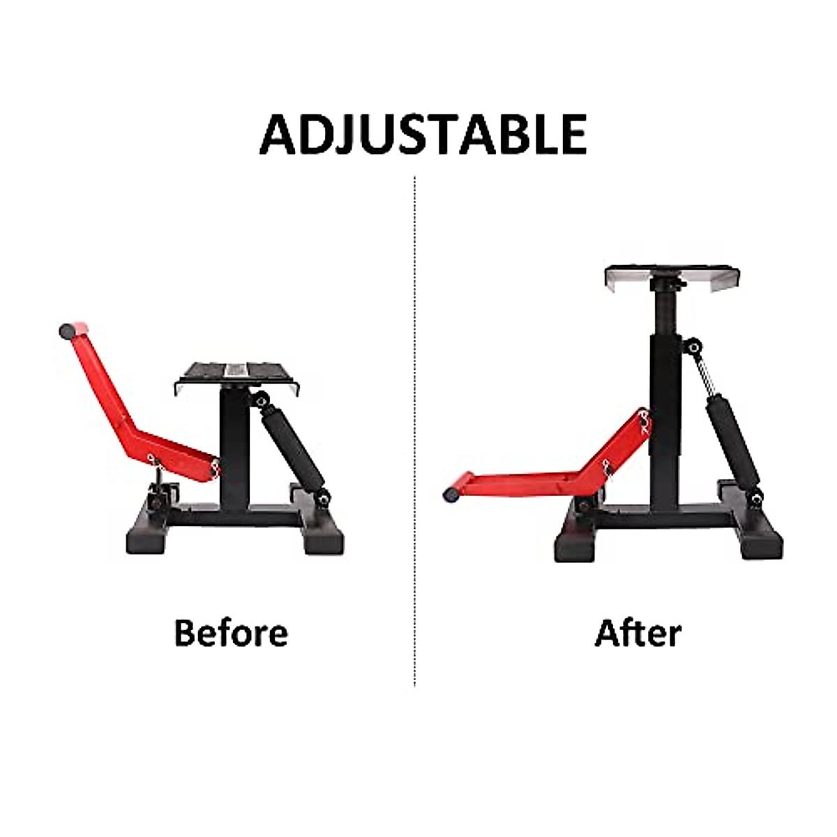 Motorcycle Jack Dirt Bike Stand Lift - Adjustable Hydraulic Lift Save Effort Hoist Table Height Lifting Stand