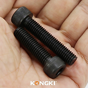 M8-1.25 x 25mm Socket Head Cap Screws, 12.9 Grade Alloy Steel, Allen Socket Drive, Black Oxide Finish, Full Thread, Quantity 20