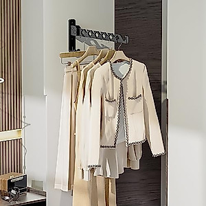 dancrul Wall Mounted Drying Rack Clothing Foldable for Laundry Room, Clothes Drying Rack Folding Indoor, Matte Black