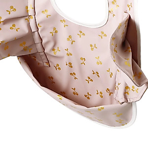 PandaEar PU Waterproof Baby Feeding Bib Toddler Bibs with Food Catcher for Babies and Infants