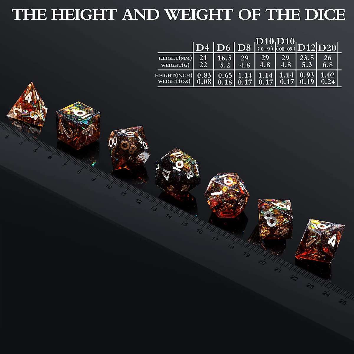 DND Dice Set Dice Set for Dungeons and Dragons Sharp Edge DND Dice Resin DND Dice Polyhedral Dice Set DND Dice Set Sea Magic