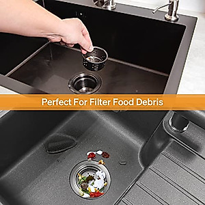 ANVAVA Kitchen Sink Drain 3-1/2 Inch Sink Drain Assembly Kit with Removable Kitchen Sink Drain Basket and Sink Stopper Sealing Lid, Tailpiece Retaining Nut, Stainless Steel