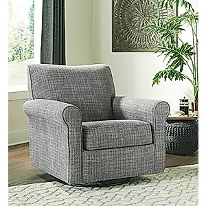 Signature Design by Ashley Renley 360-Degree Swivel Glider Nursery Accent Chair, Gray