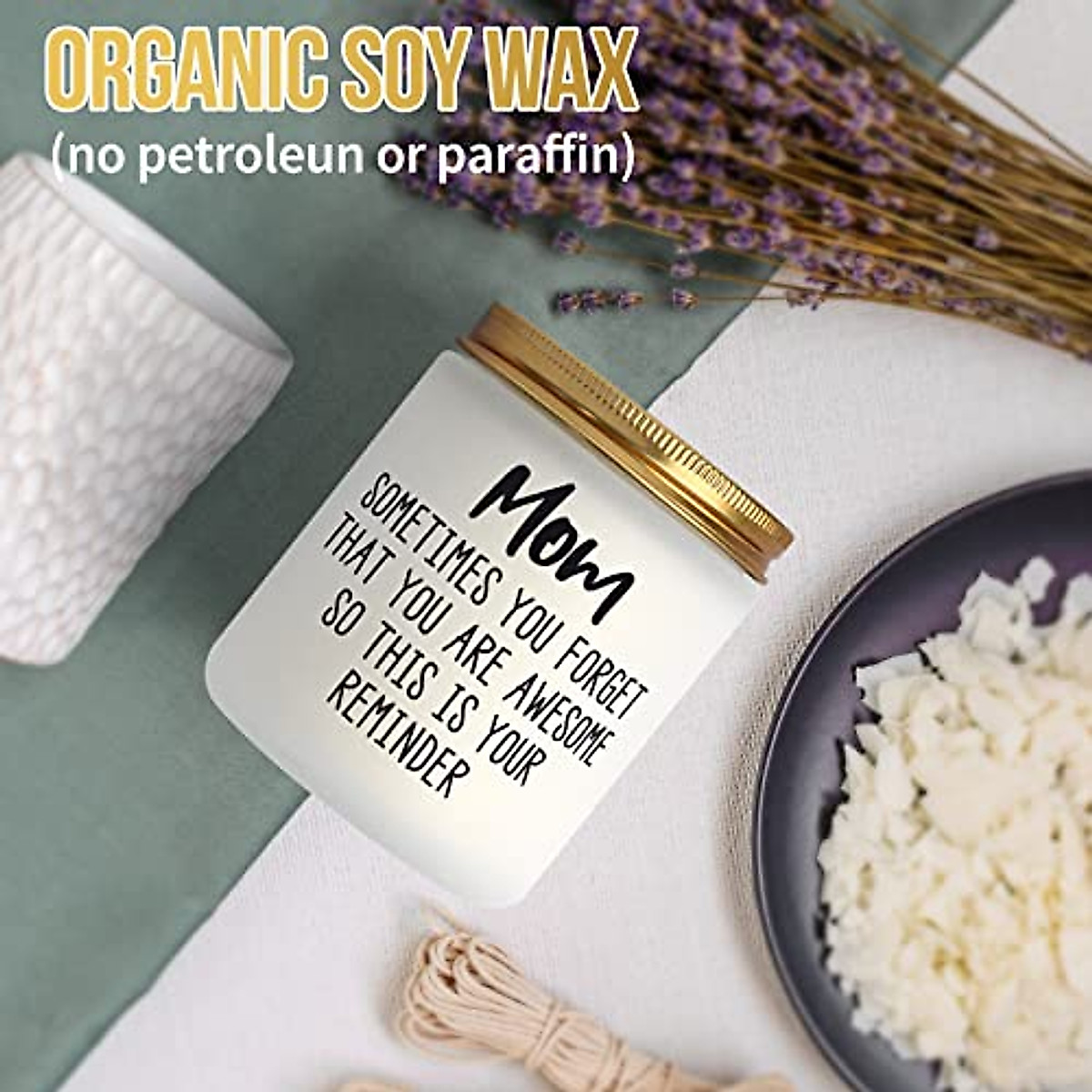 Mothers Day Gifts for Mom from Daughter Son, Birthday Gifts for Mom, Funny Relaxing Inspirational Gifts for Mom, Lavender Scented Candles 7oz