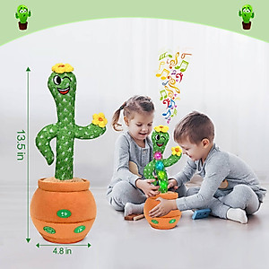 LGOUYGG Cactus Baby Toys Boy Girl Gifts, Talking Singing Mimicking Recording Light Up, Infant Babies Toddler Kids Interactive Musical Toy, Sing English Songs and Repeat What You Say